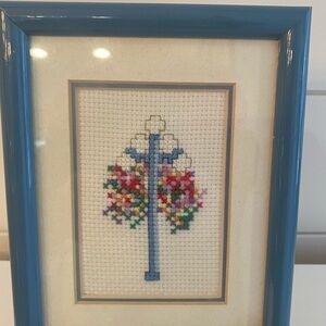 Vintage | Art | Vintage Handcrafted Framed Cross Stitch Print Lamp Post ...